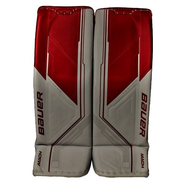 Bauer Goalie Leg Pads Supreme Mach SR White/Red - Hockey Store