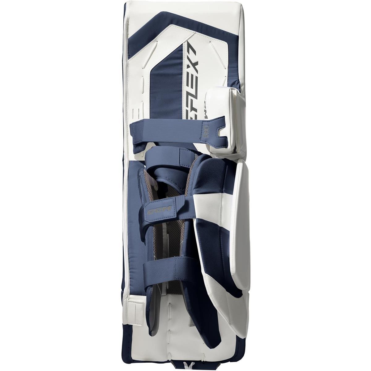 CCM Målmandsbenskinner EFLEX 7.9 Sr White/Navy - HockeyShop.dk