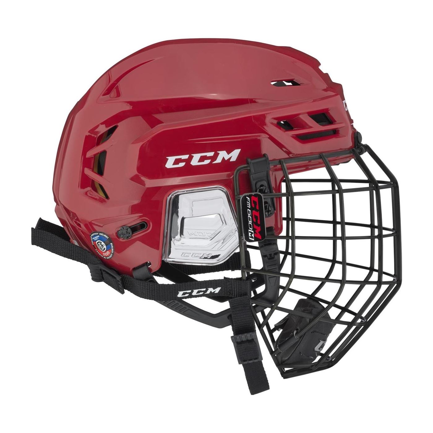 CCM Hockey Helmet HT Tacks 310 Combo Red - Hockey Store