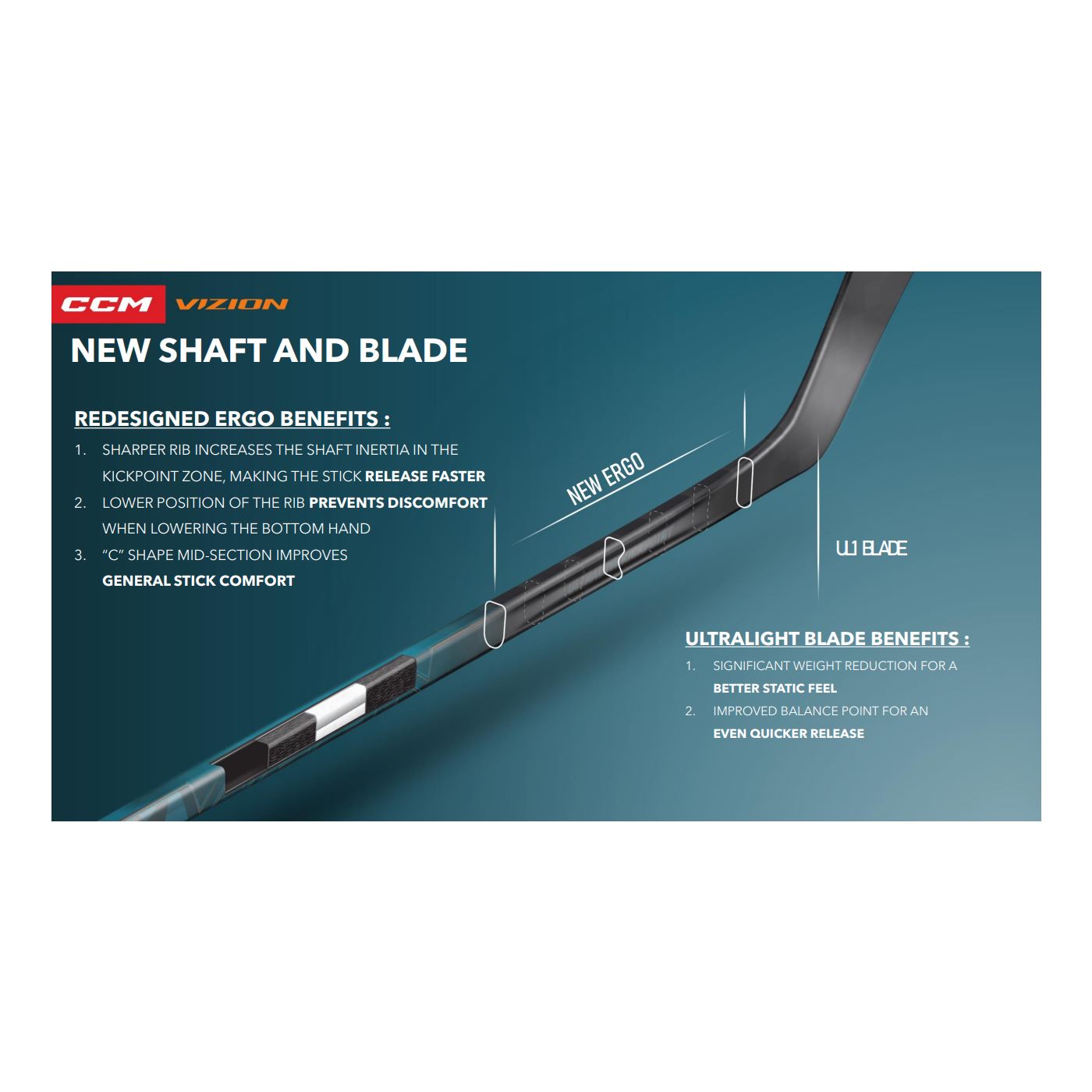 CCM Hockeyklubba VIZION Int - Hockey Store