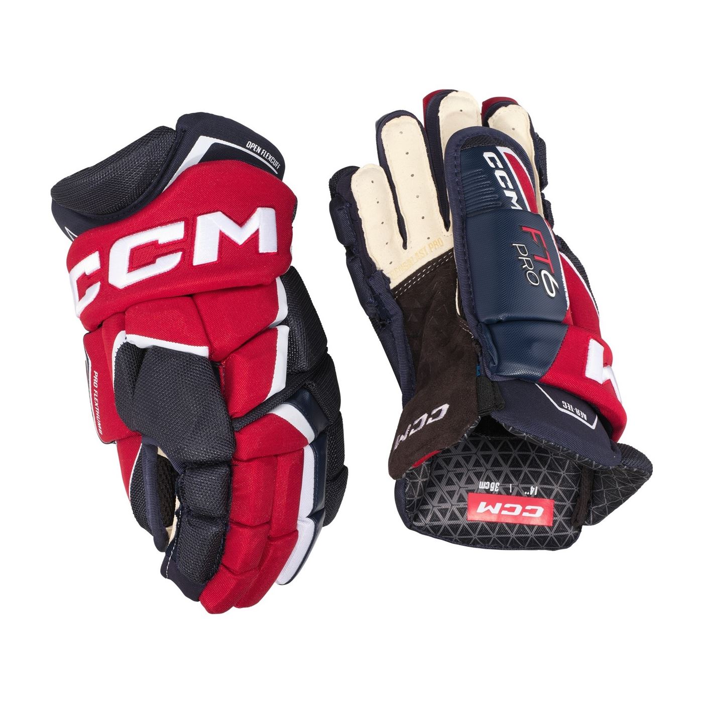 CCM Glove Jetspeed FT6 Pro Sr NAVY/RED/WHITE - Hockey Store