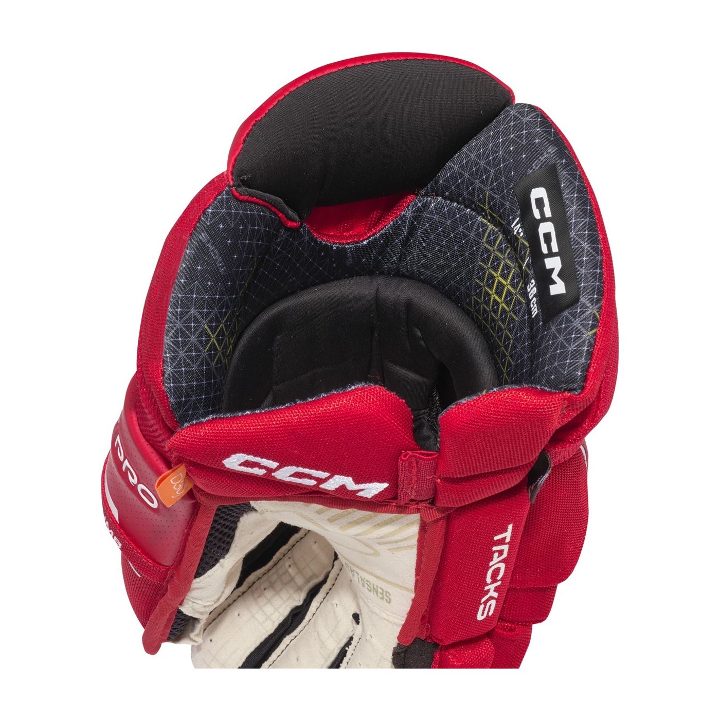 CCM Glove Tacks XF Pro Sr Red/White - Hockey Store