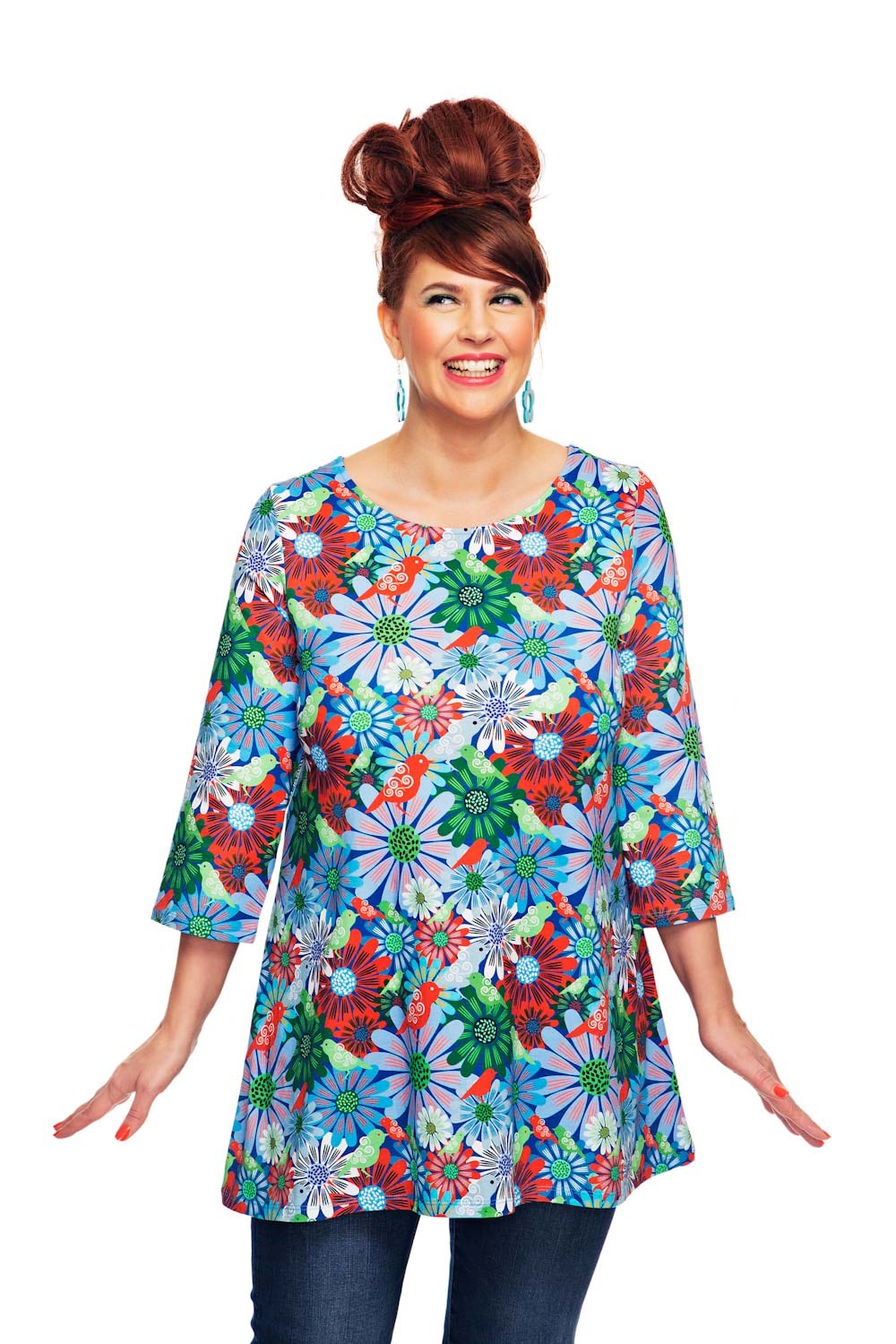 Cissi och Selma - Anita tunika Fågeltivoli Blå