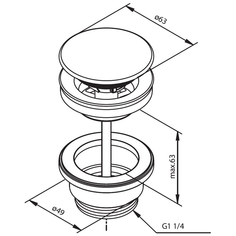 Bottenventil Damixa 23860 med Pop-Up - Design24.se