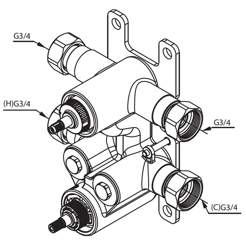 Termostat Damixa 57035 för Inbyggnadsblandare - Design24.se