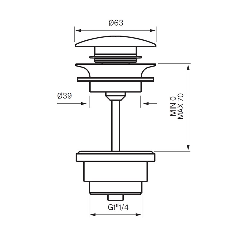 Bottenventil Tapwell 74400 Universal Pop-up - Design24.se