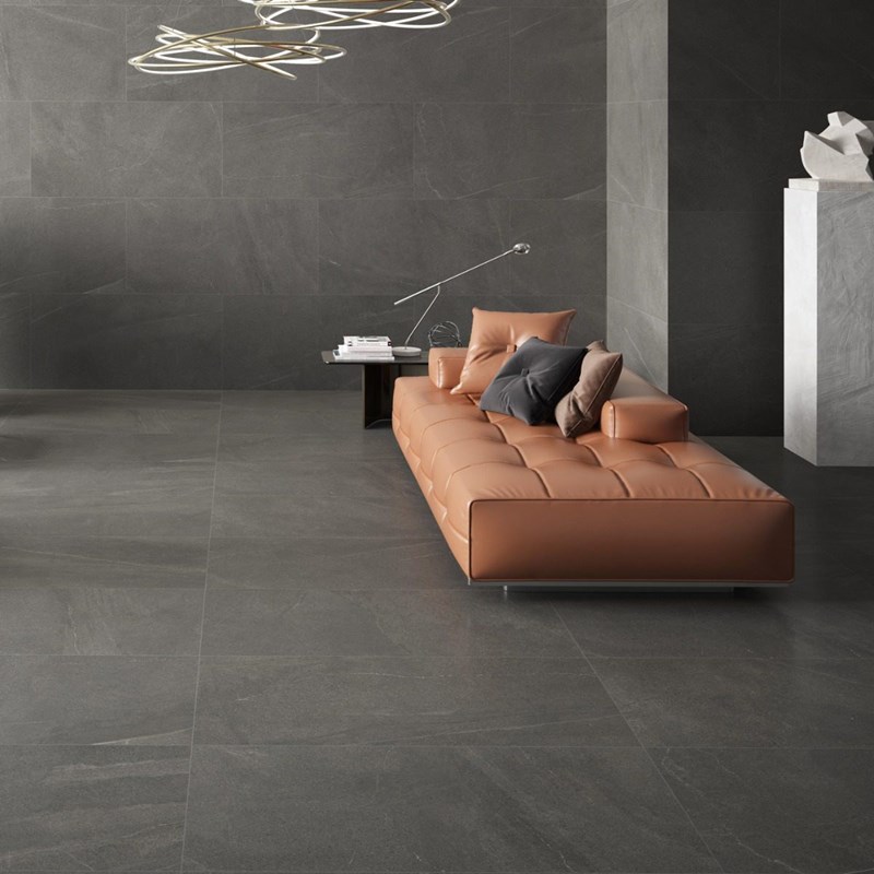 Klinker Tenfors Bellevue Graphite Marmor Matt 60x120 cm - Design24.se