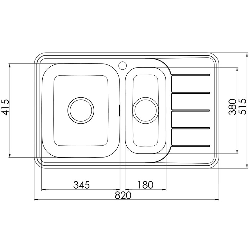 Diskbänk Intra Nivis NIVD82SHF 820 mm Rostfri - Design24.se