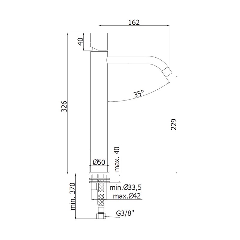 Tvättställsblandare Lavabo Mira 070 Hög Pip - Design24.se