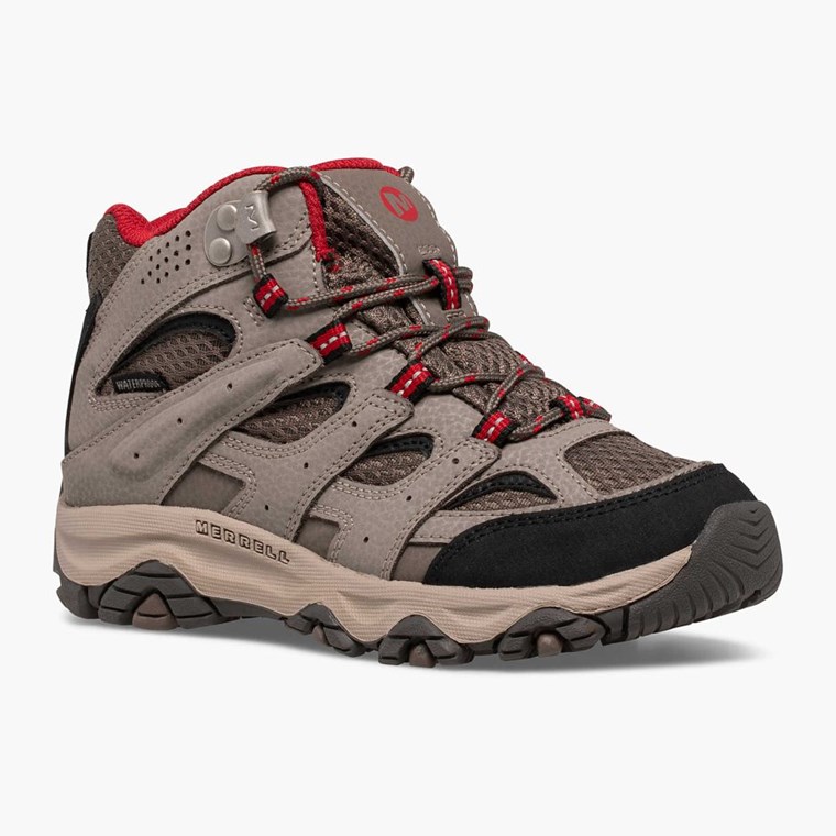 Kjøp Merrell Moab 3 Waterproof Mid Shoes Kids Boulder / Red ...