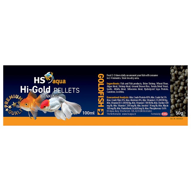 HS Aqua Hi-Gold Pellets - 1000 ml | HS Aqua | - CyberZoo