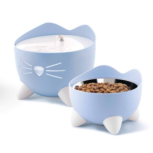 Catit Combo Kit Pixi Fontän & Skål - Blå - CyberZoo