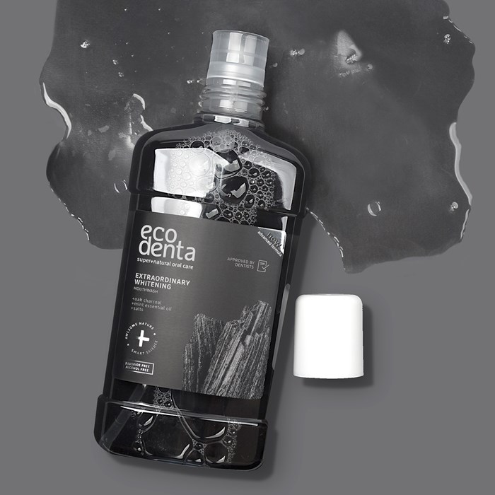 Ecodenta Extraordinary Whitening Mouthwash - Charcoal, 500 ml - Jordklok.se