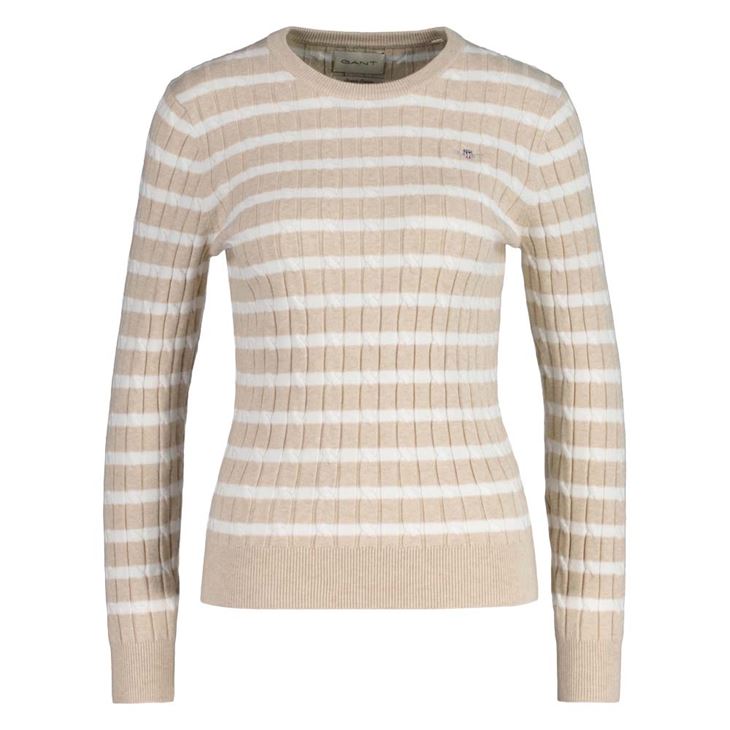 GANT Stretch Cotton Cable Stripe C-Neck Dam