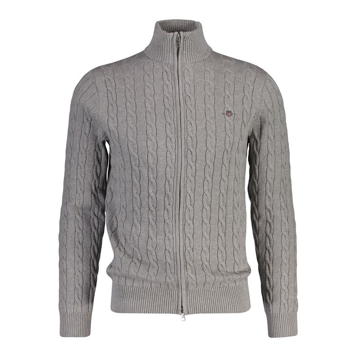 GANT Cotton Cable Zipped Cardigan Herr