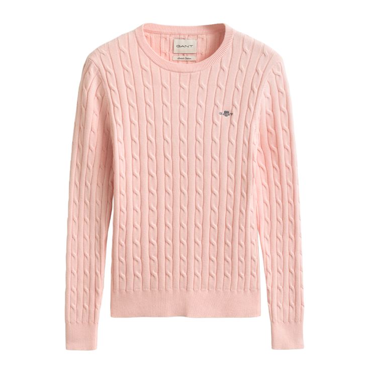 GANT STRETCH COTTON CABLE C-NECK DAM