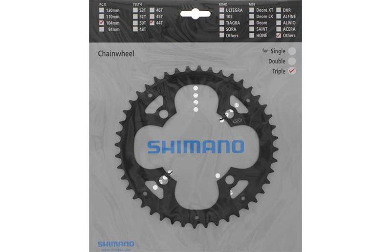 Osta Shimano Eturatas FC-M440 104 BCD 9-vaihteinen 44T Musta merkiltä SHIMANO netistä - Bikester.fi