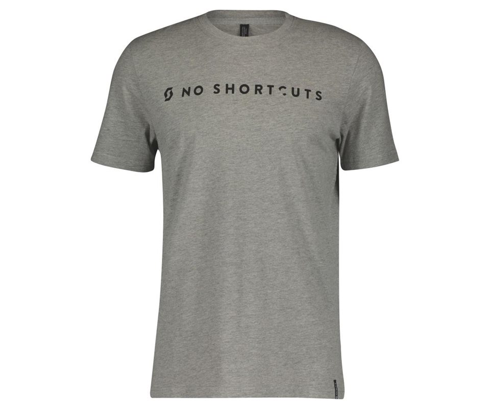 Scott Tee M's No Shortcuts SS Light Grey Melange | Cykloteket.se