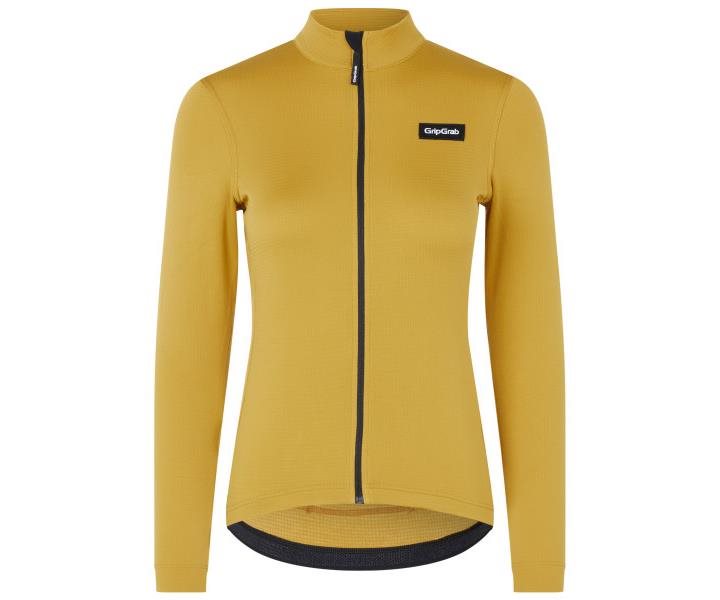 Cykeltrøje GripGrab W's EXPLR Merinotech Thermal Long Sleeve Mustard Yellow