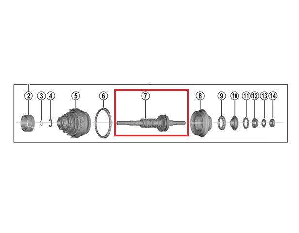 Shimano Hub Axle Unit 187mm Sg-C7000-5C | Cykloteket.se