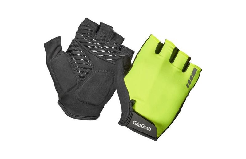 Cykelhandsker GripGrab ProRIDE RC Max Padded Short Finger Yellow Hi-Vis