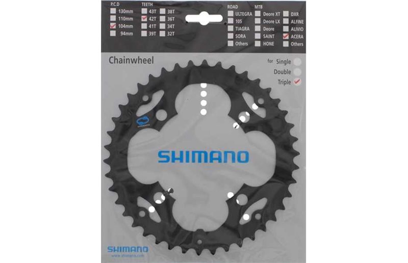 Larunpyora - Shimano Eturatas Acera FC-M341 104 BCD 7/8-vaihteinen 42T Musta merkiltä SHIMANO