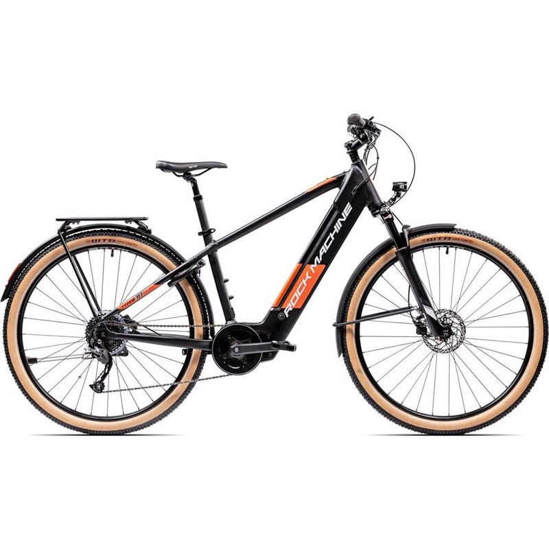 Elcykel Hybrid Rock Machine Storm INT e90-29 Touring Sort/Orange ...