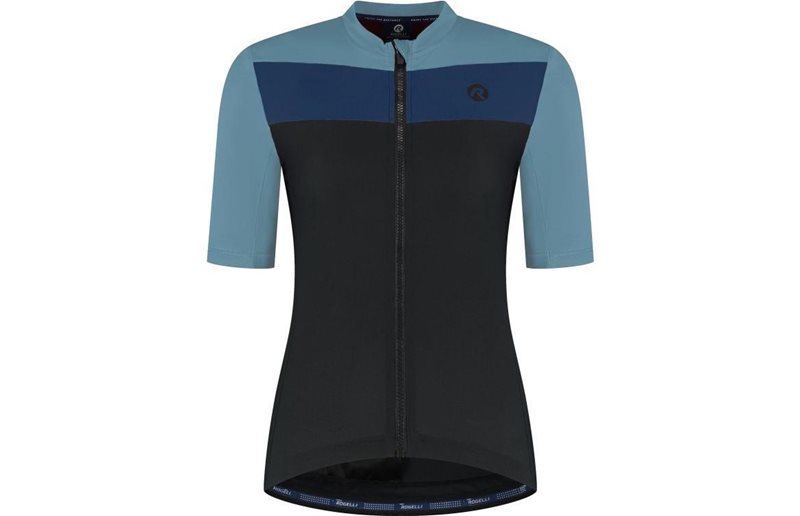 Cykeltröja Rogelli Core Block Jersey SS Women Black/Blue/Dark Blue ...
