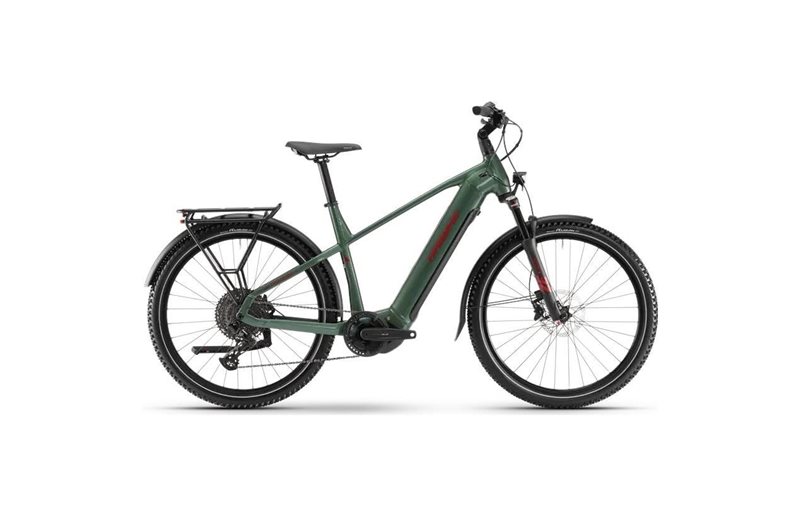 Elcykel hybrid Haibike Trekking 5 High Olive/Red Glossy | Cykloteket.se