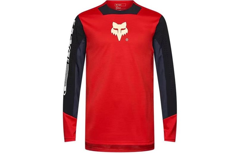 Cykeltröja Fox Jersey Defend LS Elevated Fluorescent Red | Cykloteket.se
