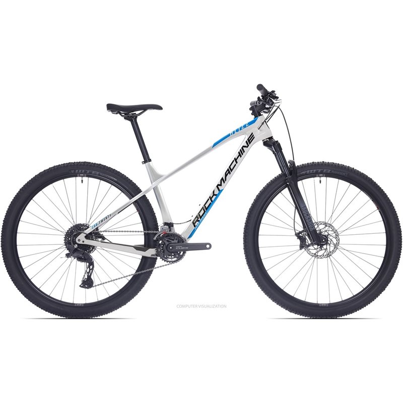 Hardtail MTB Rock Machine Blizz CRB 20-29 Gloss Silver/Blue | Cykloteket.se