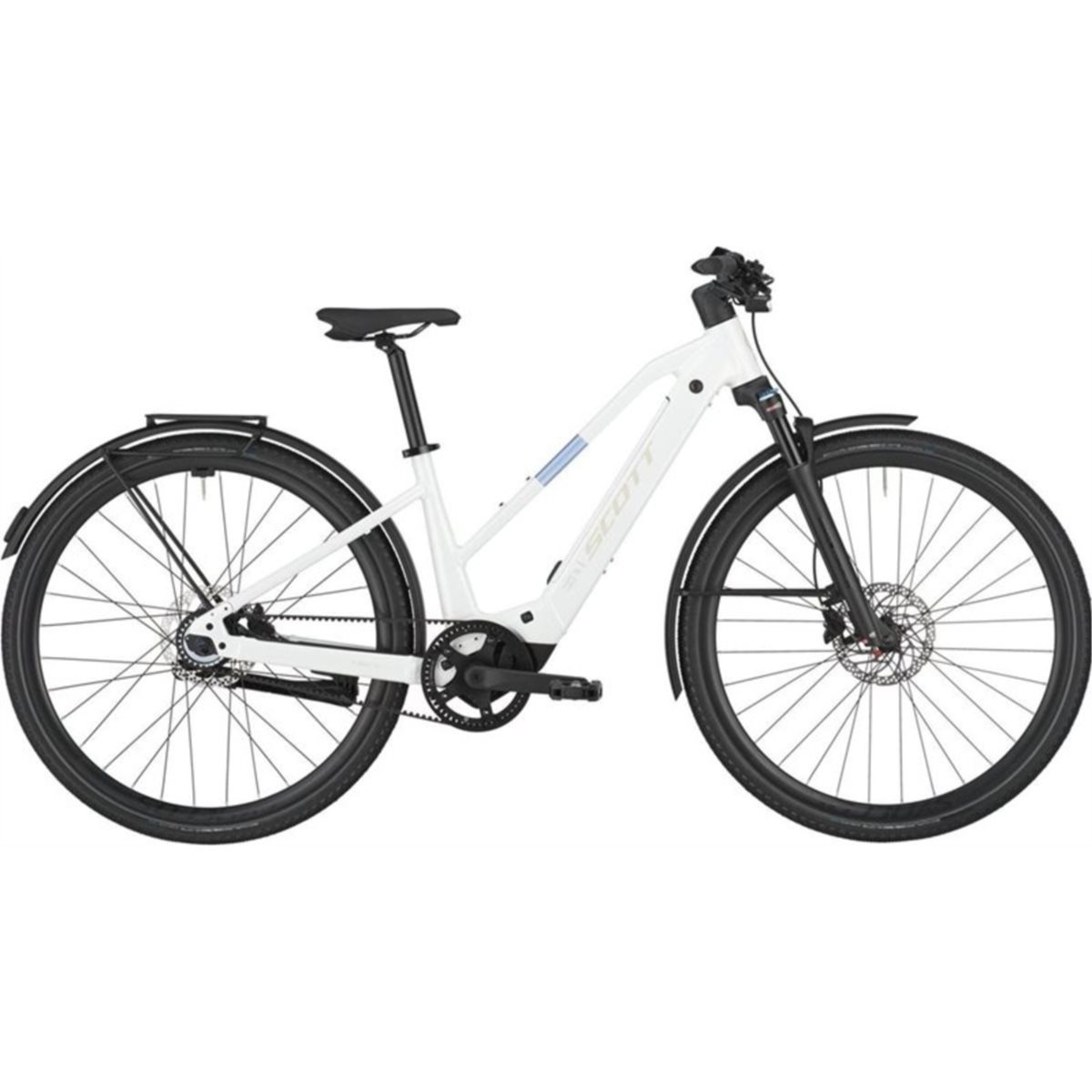 Elcykel Scott Passage 10 Belt Slope SAMPLE Bianco White S | Cykloteket.se